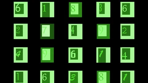 green photoshop numbers | Stock Video | Pond5