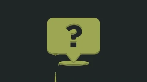 Green Question mark icon isolated on bla... | Stock Video | Pond5