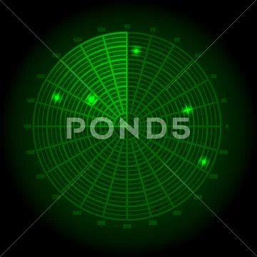 Green radar screen. Vector illustration. Illustration #63204744