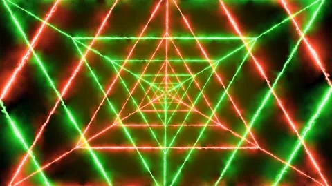 Green red color fire triangle tunnel ani... | Stock Video | Pond5