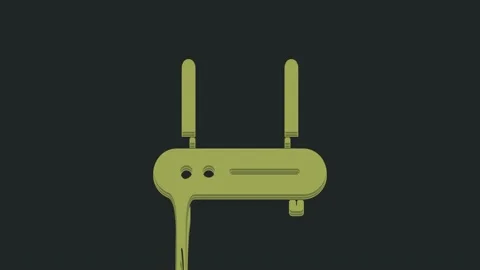 Green Router and wi-fi signal icon isola... | Stock Video | Pond5