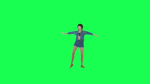 Green screen 3D animated girl in jeans w... | Stock Video | Pond5