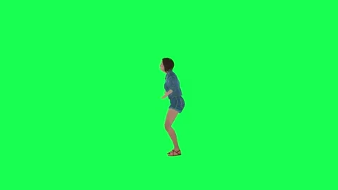 Green screen 3D animated girl in jeans y... | Stock Video | Pond5