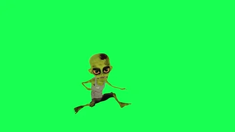 Green screen 3D cartoon zombie front ang... | Stock Video | Pond5