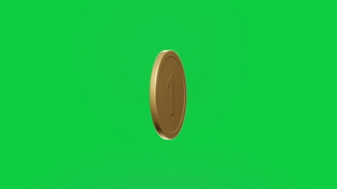 Green screen 3D coin spinning, Videogame... | Stock Video | Pond5