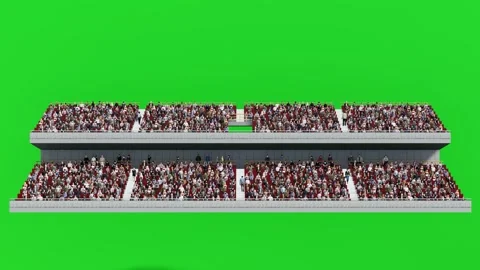 Green Screen 3D Crowd on Two Floor Stadi... | Stock Video | Pond5