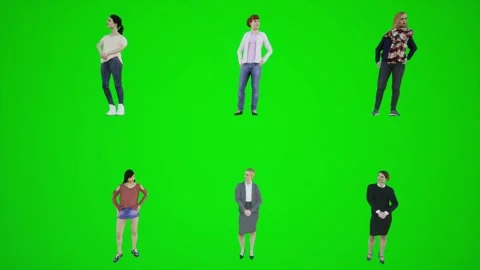 Green Screen People Standing Stock Video Footage | Royalty Free Green ...