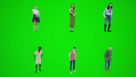 Green Screen People Standing Stock Video Footage | Royalty Free Green ...