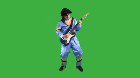 Green Screen 80s 90s Retro Electric Guit... | Stock Video | Pond5