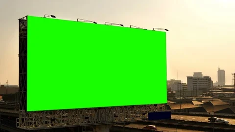 Green screen of advertising billboard on... | Stock Video | Pond5