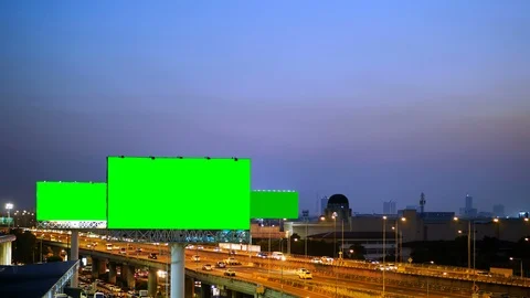 Green screen of advertising billboard on... | Stock Video | Pond5