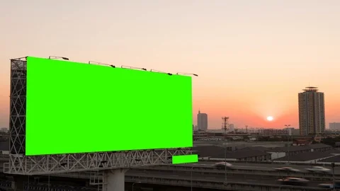 Green screen of advertising billboard on... | Stock Video | Pond5