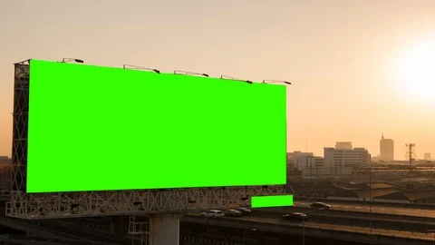 Green screen of advertising billboard on... | Stock Video | Pond5