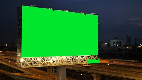 Green screen of advertising billboard on... | Stock Video | Pond5