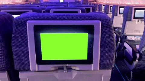 Green Screen in the Aircraft Cabin. Zoom... | Stock Video | Pond5