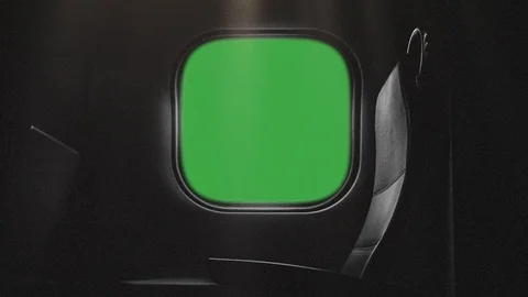 Green screen of airplane window seat wit... | Stock Video | Pond5