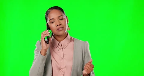 Green screen, angry and woman on a phone... | Stock Video | Pond5