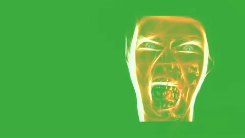 Green screen angry demon breathing fire | Stock Video | Pond5