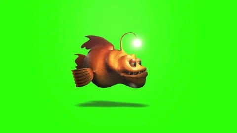 Green Screen animated 3D cartoon Anglerf... | Stock Video | Pond5