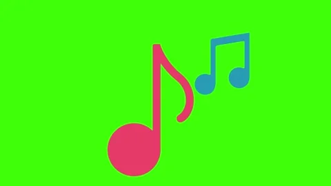 Green screen of animated music notes | Stock Video | Pond5