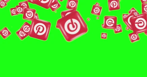 Green screen Animated Pinterest logo | Stock Video | Pond5