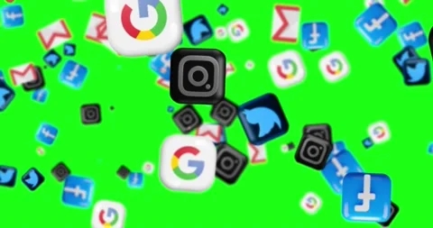 Green screen Animated social media logo | Stock Video | Pond5
