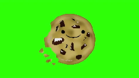 GREEN SCREEN ANIMATION COOKIE BITE PIXEL... | Stock Video | Pond5