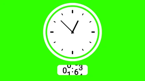 green screen animation digital clock and... | Stock Video | Pond5
