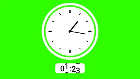 green screen animation digital clock and... | Stock Video | Pond5