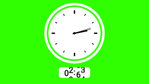 green screen animation digital clock and... | Stock Video | Pond5