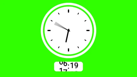 green screen animation digital clock and... | Stock Video | Pond5