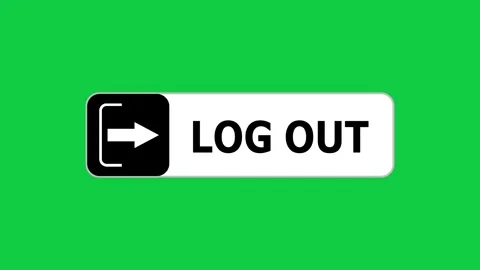 Green screen animation of Log out button... | Stock Video | Pond5