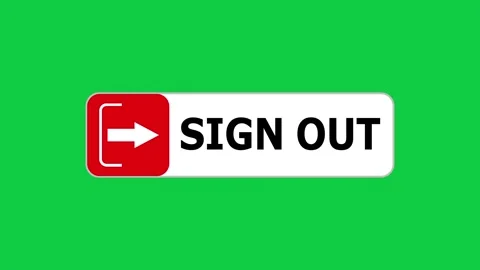 Green screen animation of Sign out butto... | Stock Video | Pond5