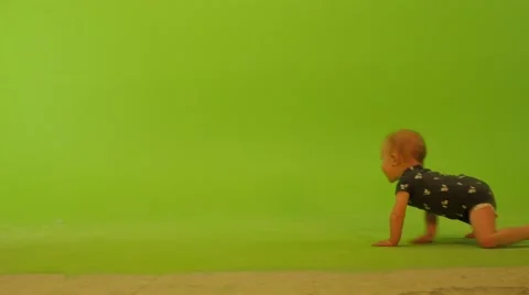 Baby In Green Screen Stock Footage ~ Royalty Free Stock Videos | Pond5