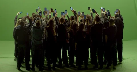 GREEN SCREEN Back view huge crowd of peo... | Stock Video | Pond5