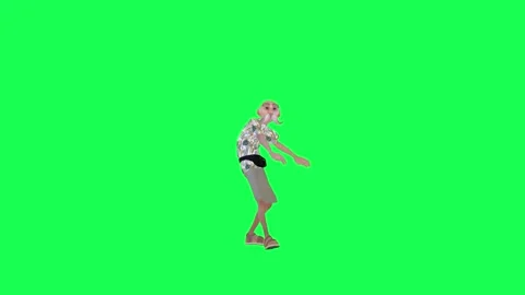 Green screen bald tourist man dancing sa... | Stock Video | Pond5
