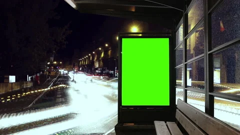 Green Screen Billboard Bus Station Time ... | Stock Video | Pond5