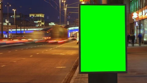 Green screen billboard on a busy highway... | Stock Video | Pond5