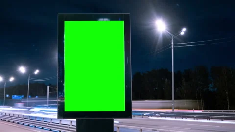 Green screen billboard on a busy highway... | Stock Video | Pond5