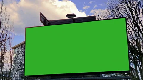 Green Screen Billboard Panel Street Clou... | Stock Video | Pond5
