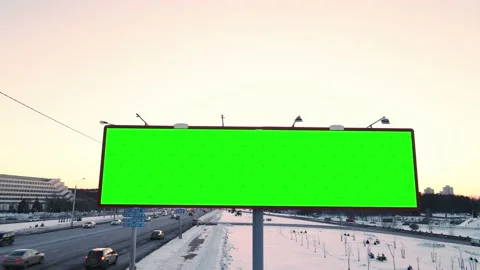 Green screen billboard with traffic busy... | Stock Video | Pond5