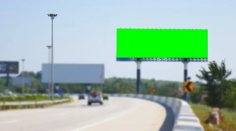 Green screen billboard with Traffic on h... | Stock Video | Pond5