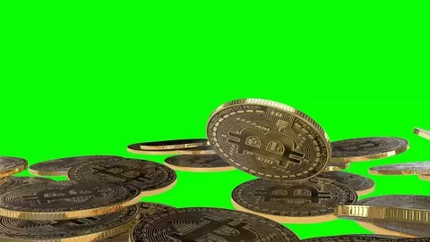 Green screen Bitcoin dropping down on a ... | Stock Video | Pond5