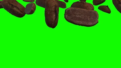 Green screen black bread falling wholeme... | Stock Video | Pond5