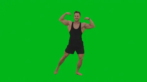 Green Screen Bodybuilder fitness trainer... | Stock Video | Pond5