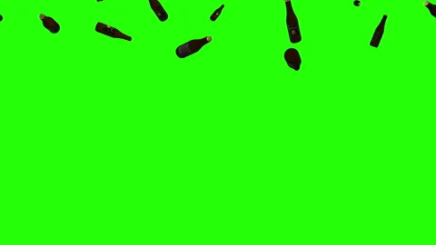 Green screen bottle beer falling rotatin... | Stock Video | Pond5