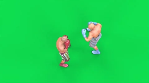 Green Screen Boxers Fight in the Ring To... | Stock Video | Pond5