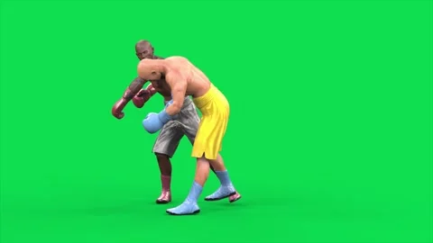 Green Screen Boxers Fight in the Ring, C... | Stock Video | Pond5