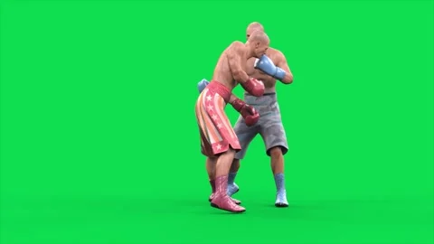 Green Screen Boxers Fight in the Ring, S... | Stock Video | Pond5