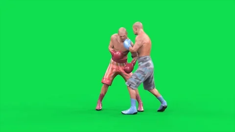 Green Screen Boxers Fight in the Ring, S... | Stock Video | Pond5
